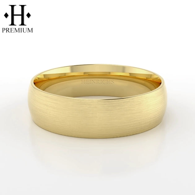 Premium Satin Round Solid Gold Ring 7mm – Heinrichs Jewellery